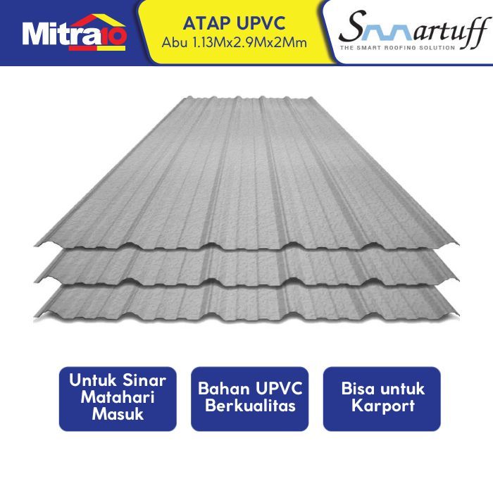 Jual Smartuff Lembaran Atap Asapvc 3 Lapisan 1.13Mx2.9Mx0.2M Abu ...