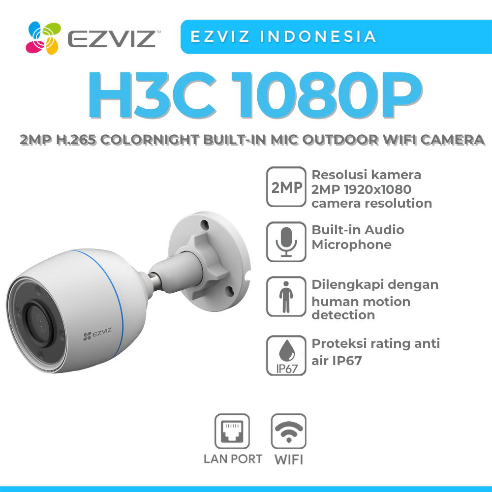Jual EZVIZ H3C 4MP 2K COLORNIGHT VISION 2WAY AUDIO H265 WIFI OUTDOOR ...
