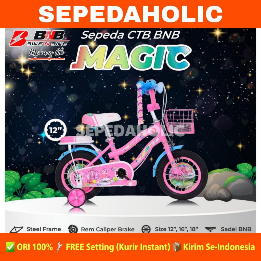 Jual Sepeda Anak Perempuan BNB CTB MAGIC Ukuran 12 16 18 Inch Keranjang ...