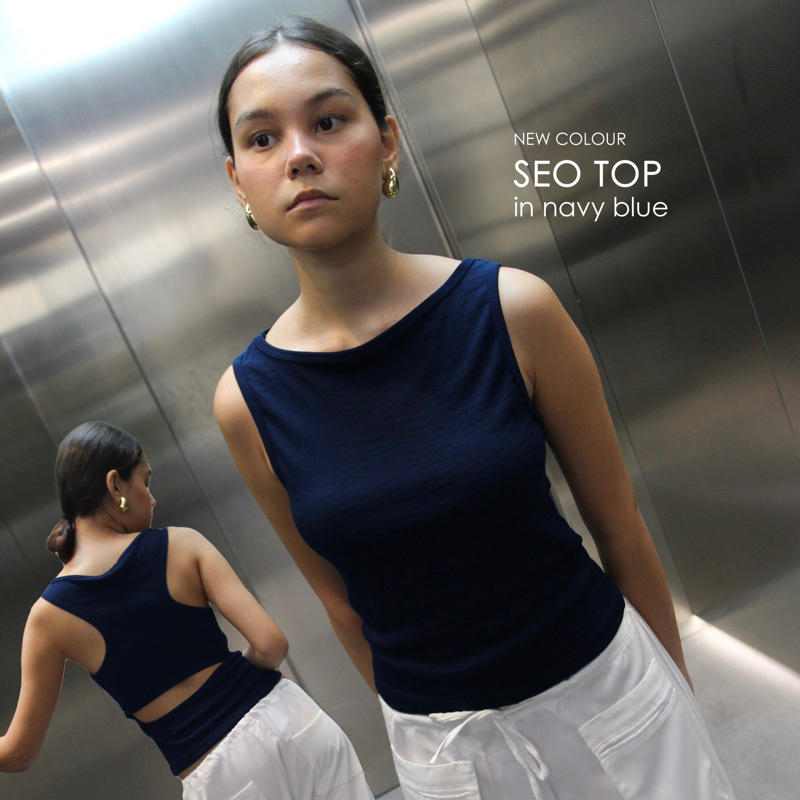 Jual SEO TOP - SOMA Ribbed Knit Square Tank Tanktop Summer Sabrina ...