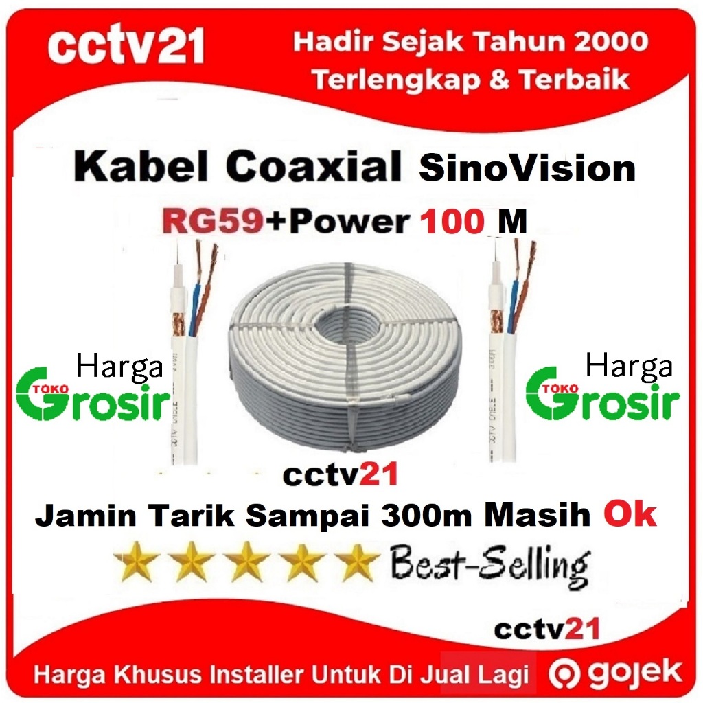 Jual Kabel cctv / Kabel Camera /Coaxial Terbaik SINOVISION RG59 Plus ...