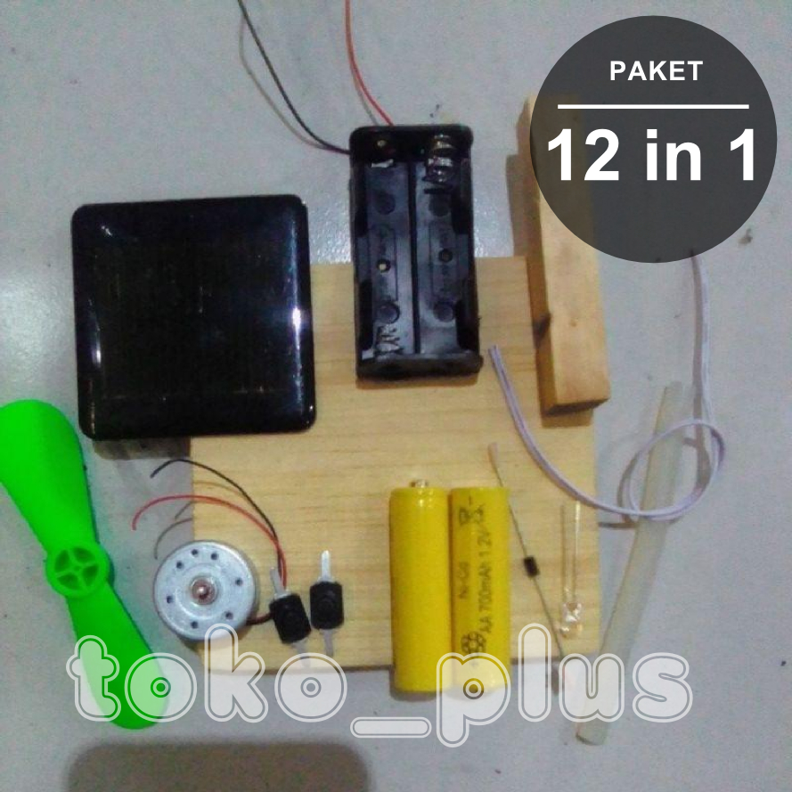 Jual Kipas Kincir Angin Tenaga Listrik Baterai atau Solar Cell DIY Kit ...