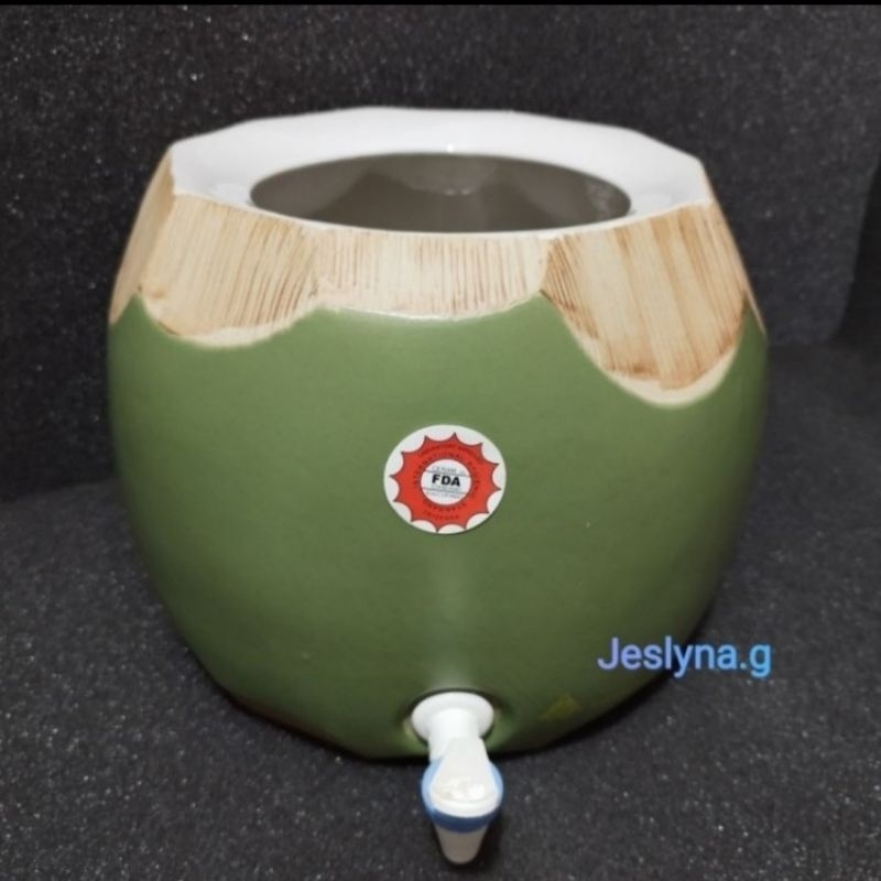 Jual Guci air galon keramik/guci dispenser motif kelapa | Shopee Indonesia