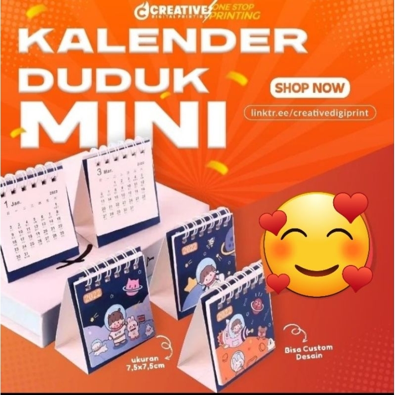 Jual Kalender Duduk Mini isi 12bulan/Kalender Unik/Kalender mini spiral ...