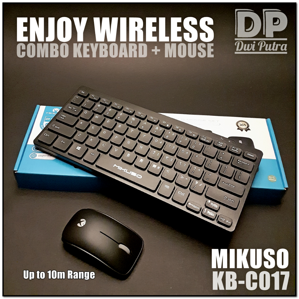 Jual KEYBOARD MOUSE MIKUSO KB-C017 MINI COMBO WIRELESS USB // SLIM ...