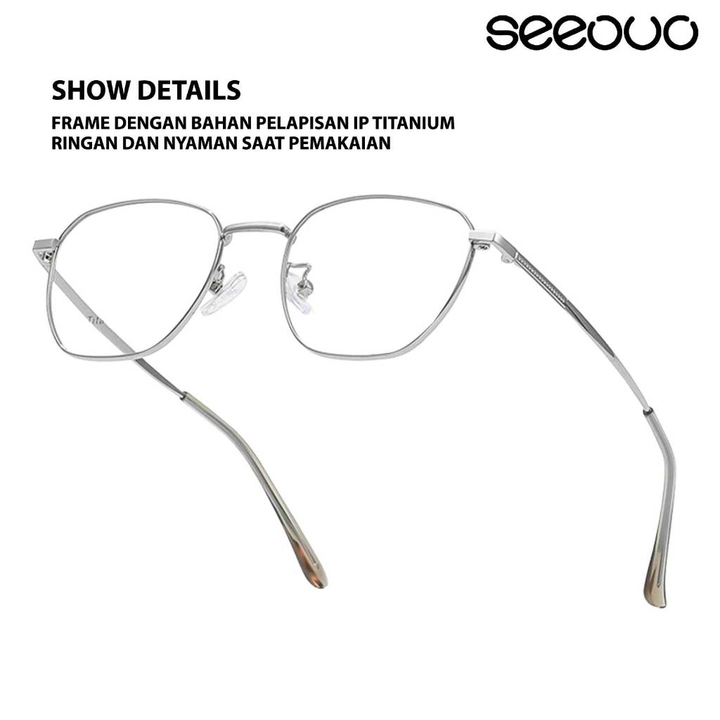 Jual Seeouo Frame Kacamata Style Kotak Simple Titanium Ringan Kokoh ...
