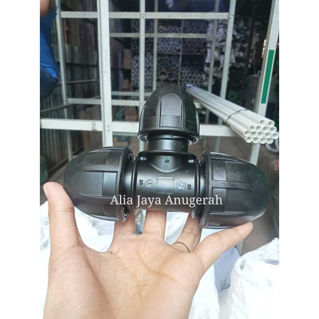 Jual Equal Tee HDPE Compress 1 inch (32mm) / Tee HDPE 32mm / Tee HDPE 1 ...