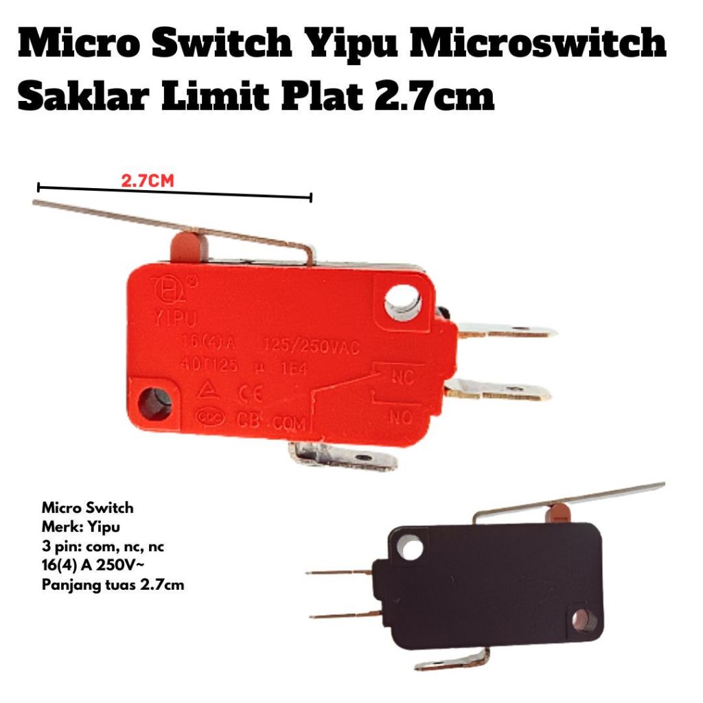 Jual Micro Switch Yipu Microswitch Saklar Limit Plat 2.7cm | Shopee Indonesia