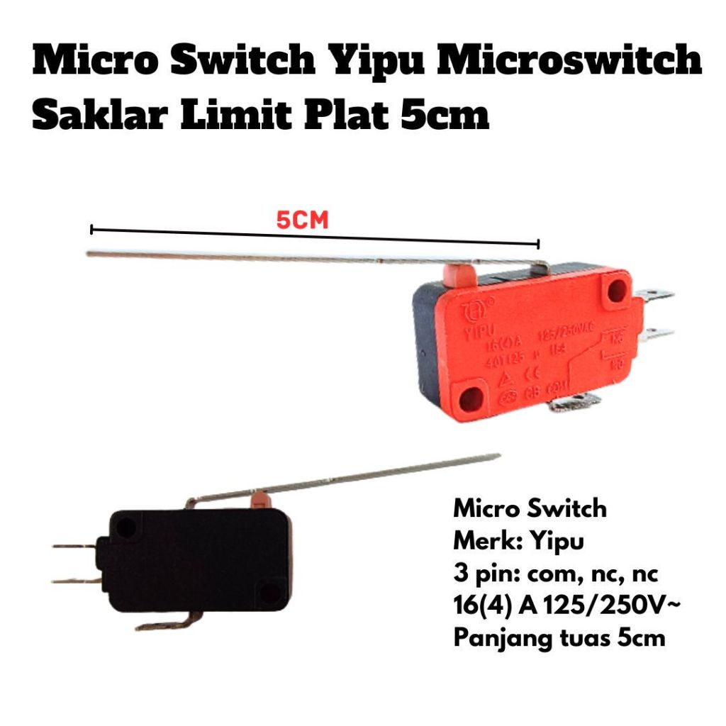 Jual Micro Switch Yipu Microswitch Saklar Limit Plat 5cm | Shopee Indonesia