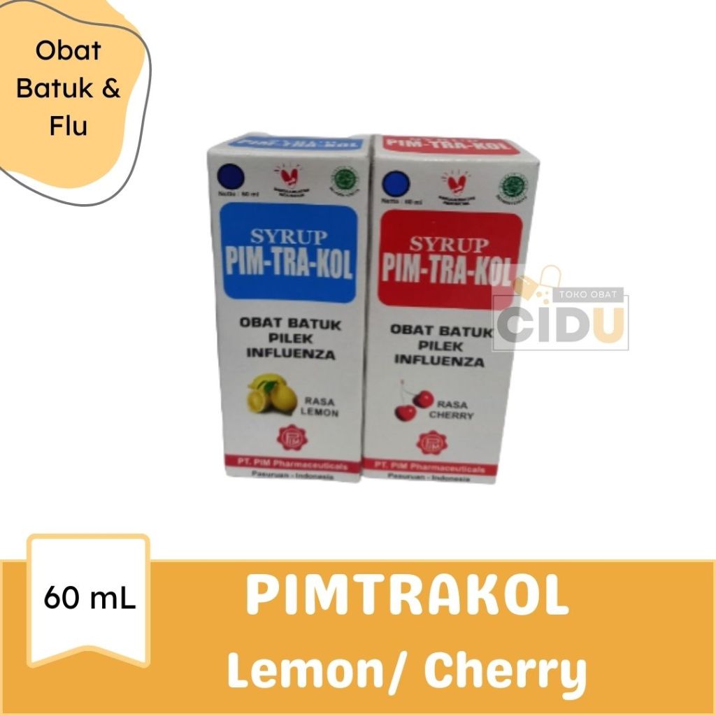 Jual PIM-TRA-KOL SIRUP Obat batuk pilek influenza anak rasa cherry ...