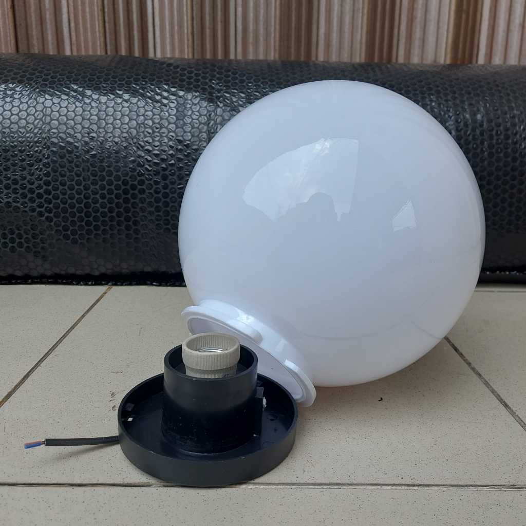 Jual Kap Lampu Taman Bulat 10 Inch E27 Outdoor Putih Lampu Taman ...