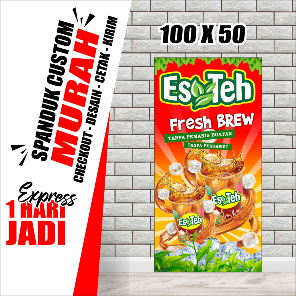 Jual Banner Es Teh, Spansuk Es Teh, Ukuran 100x50, COD | Shopee Indonesia
