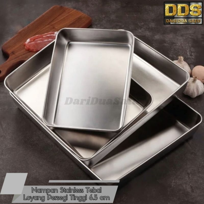 Jual Nampan Stainless Tebal Loyang Persegi Baking Tray tinggi 6 cm ...
