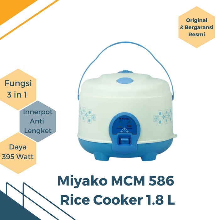 Jual MIYAKO MAGIC COM / PENANAK NASI / RICE COOKER 3 IN 1 MCM 586 ...