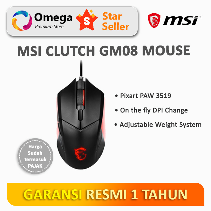 Jual Mouse Gaming MSI CLUTCH GM08 | Shopee Indonesia