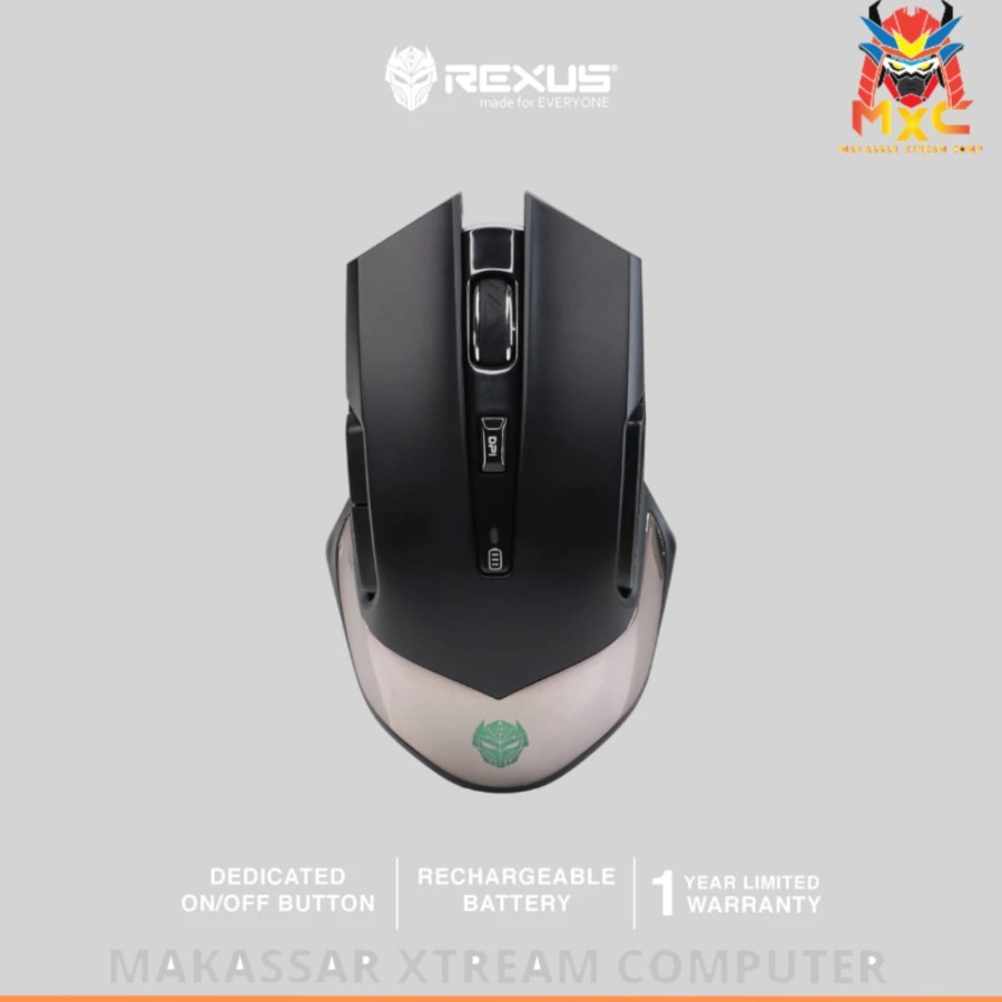 Jual Rexus Xierra RX108 RX-108 Mouse Wireless Gaming RECHARGE 400MAH ...