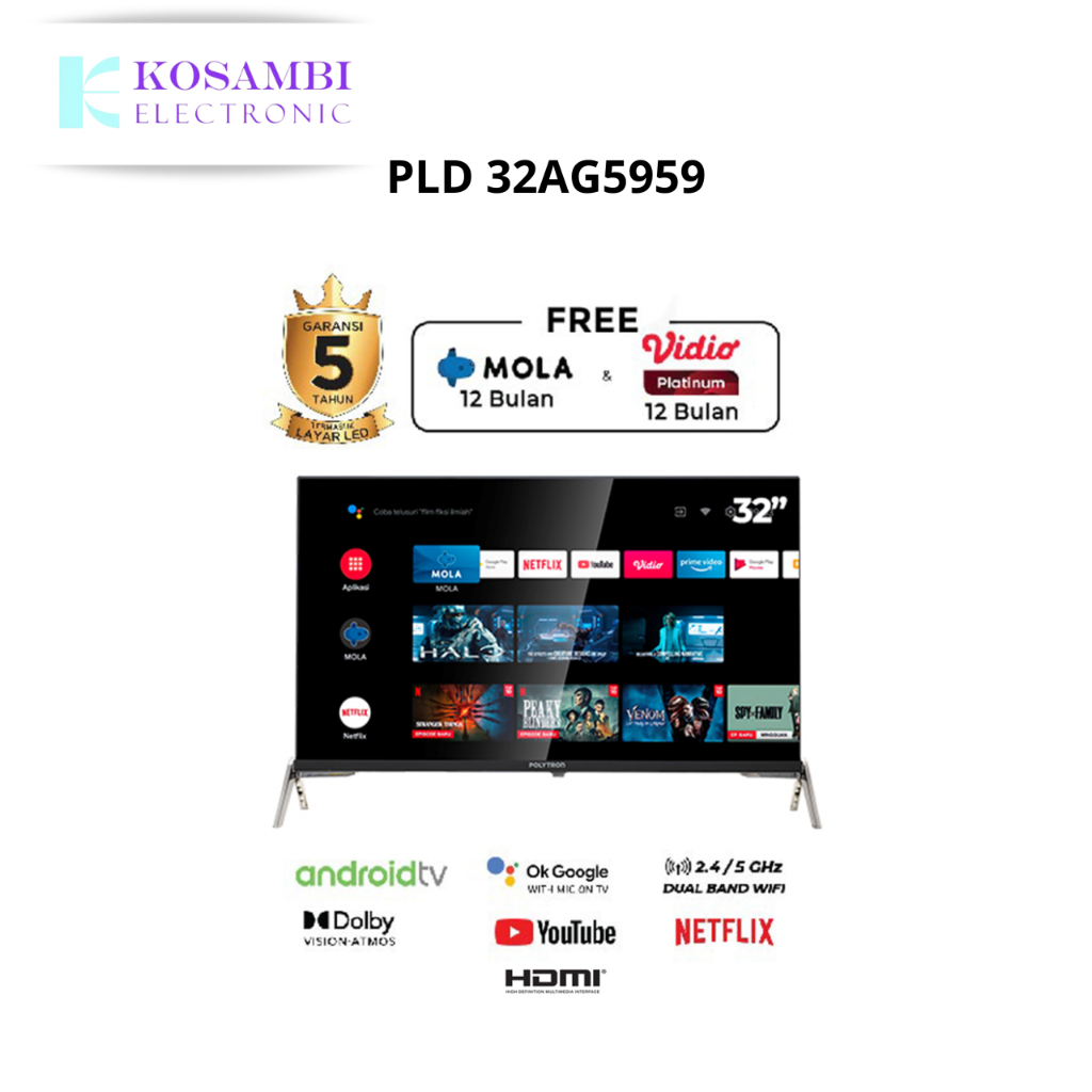 Jual LED POLYTRON Smart Android TV 32 inch PLD 32AG5959 | Shopee Indonesia