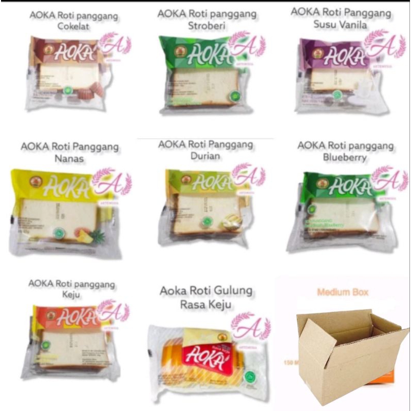 Jual AOKA roti panggang aneka rasa & gulung /MOMOTARO isi 30 + dus ...