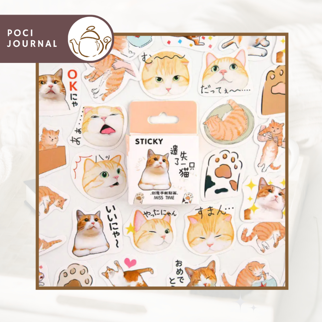 Jual Stiker [46pcs] estetik Lucu kucing Journal/Bujo/Scrapbook/Planner ...