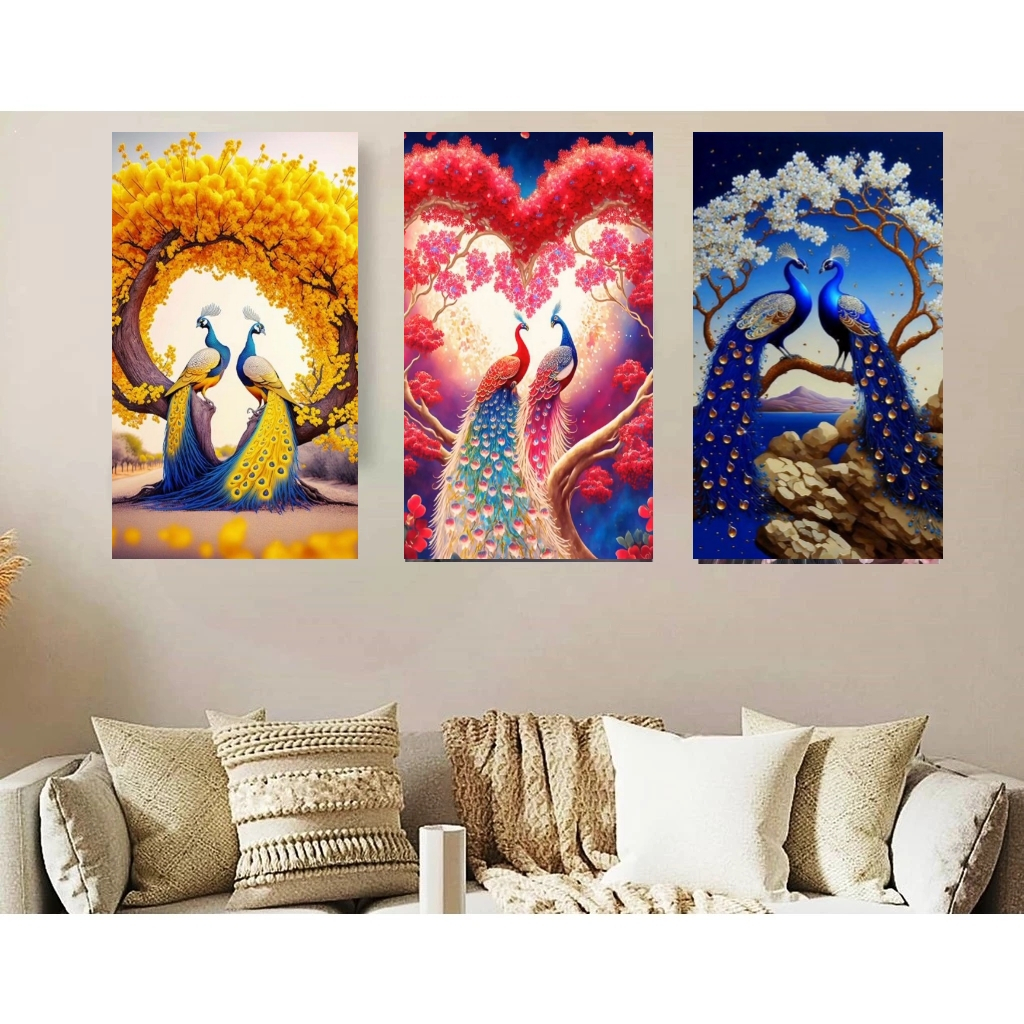 Jual hiasan dinding burung merak berbahan kayu mdf ummuhabibah | Shopee ...