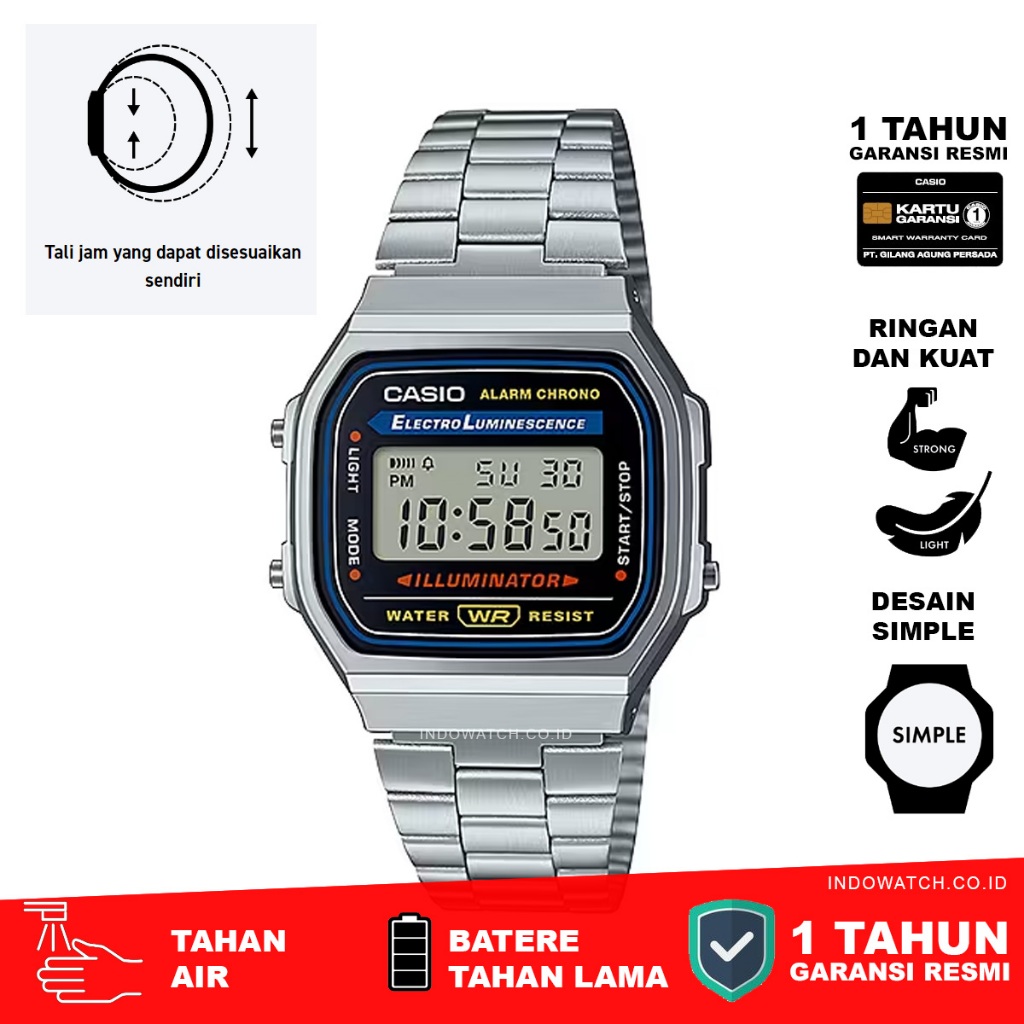 Jual Casio A168WA-1 jam tangan a168 original garansi resmi | Shopee Indonesia