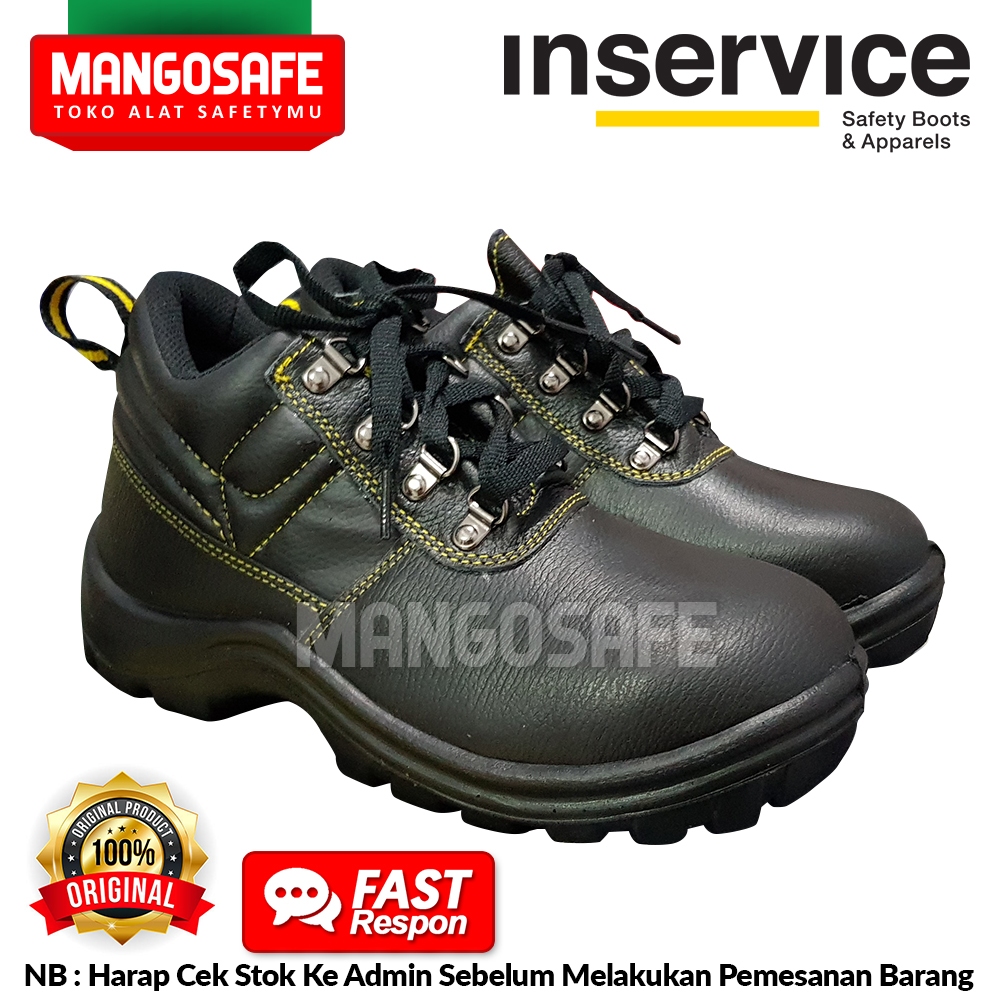 Jual INSERVICE G5 Hitam Sepatu Semi Boots Proyek / Safety Shoes Slip on ...