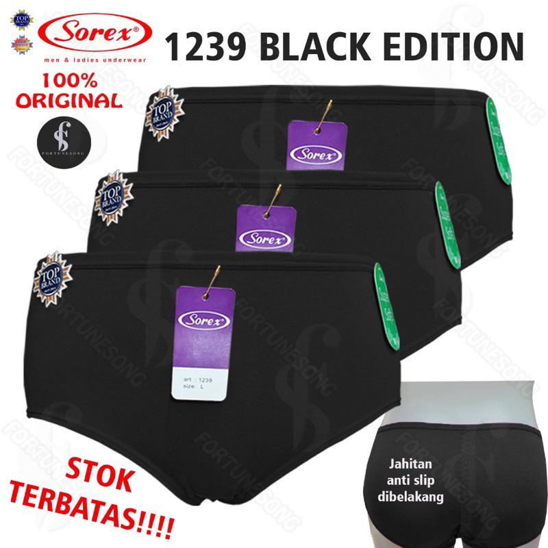 Jual KHUSUS HITAM GROSIR 6 Pcs Celana Dalam Wanita Sorex Super Soft khusus Hitam / CD sorex ...