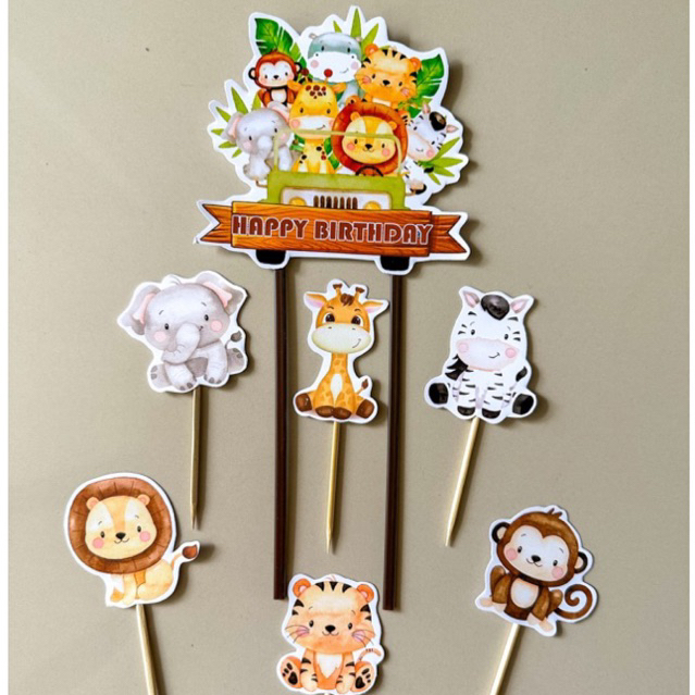 Jual TOPPER ZOO / TOPPER CAKE ANIMAL ZOO / TOPPER KUE ANIMAL ZOO / CAKE ...