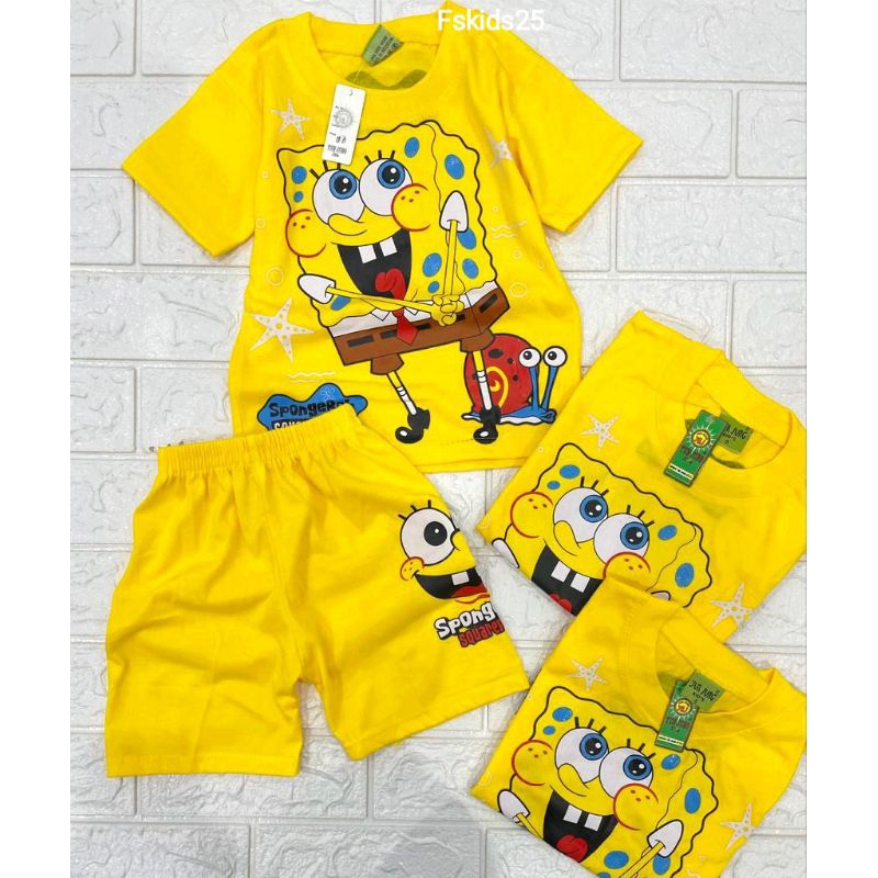 Jual Setelan Baju Spongebob Anak Model Baru / Baju Kostum Anak Untuk ...