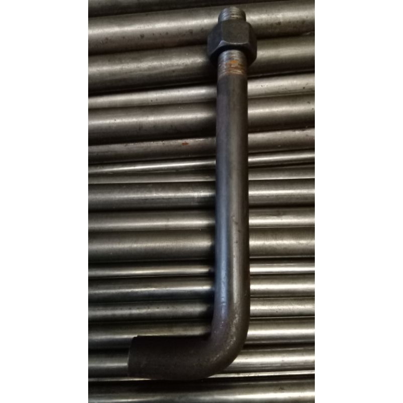 Jual baut angkur L angker baja anchor bolt as st60 m24 24 mm 24mm ( 1 ...