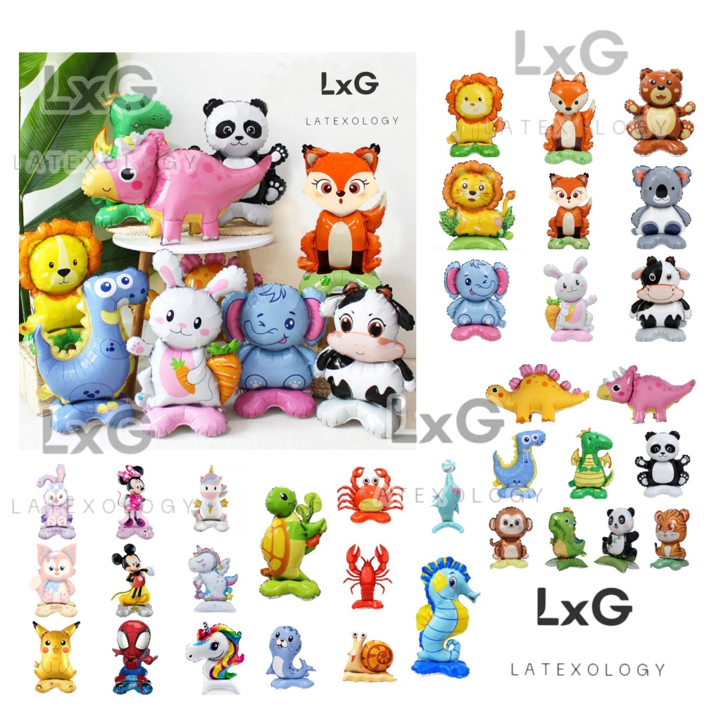 Jual Balon Standing Hewan / Karakter. Animal Selfstand Foil Balloon ...