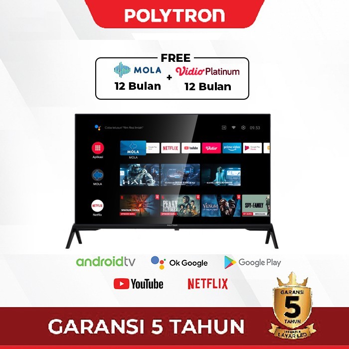 Jual POLYTRON SMART ANDROID TV / TELEVISI LED PLD 32AG5759 32 INCH GARANSI RESMI | Shopee Indonesia