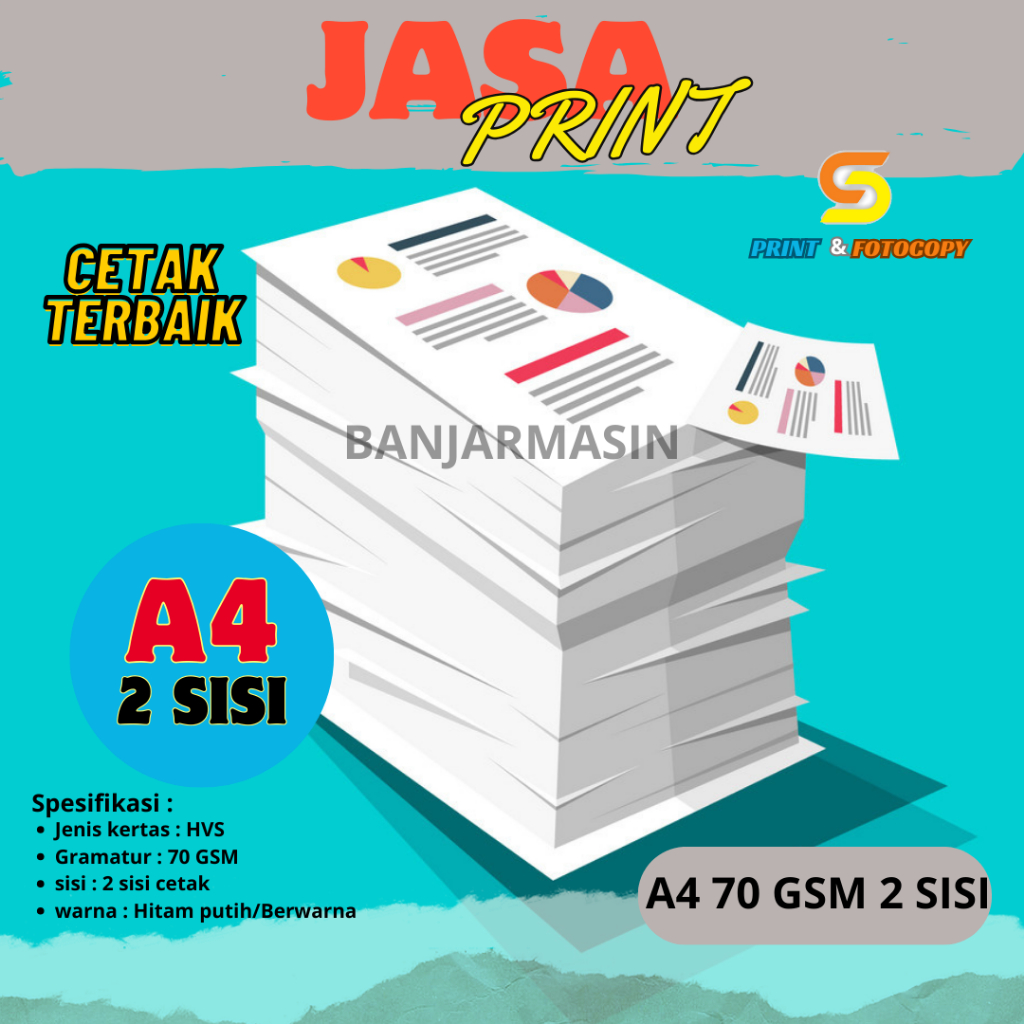 Jual Jasa Print Berwarna HVS A4 70 gsm 2 sisi saraba print solution ...