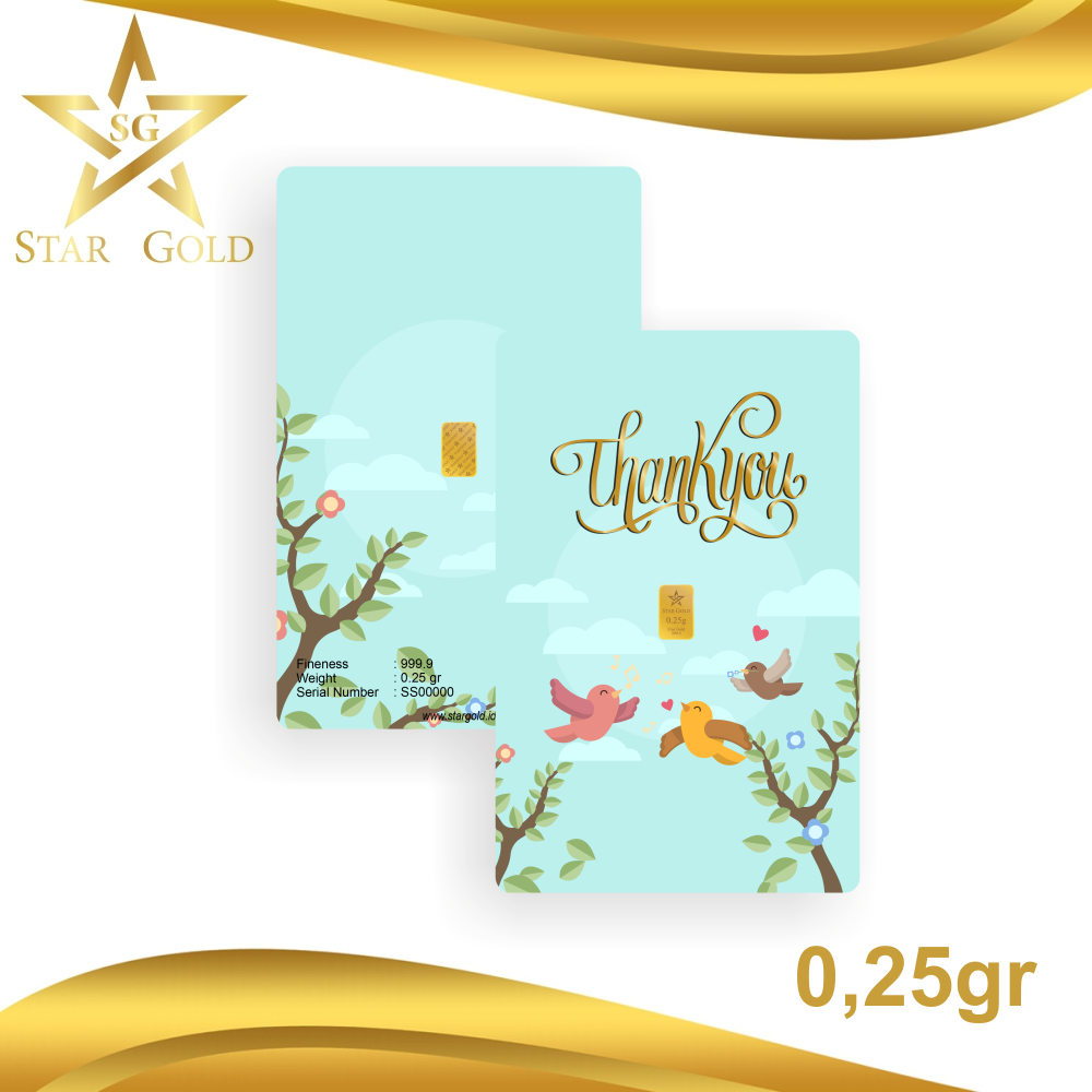 Jual Star Gold Logam Mulia Thank You 1 berat 0.25GR | Shopee Indonesia