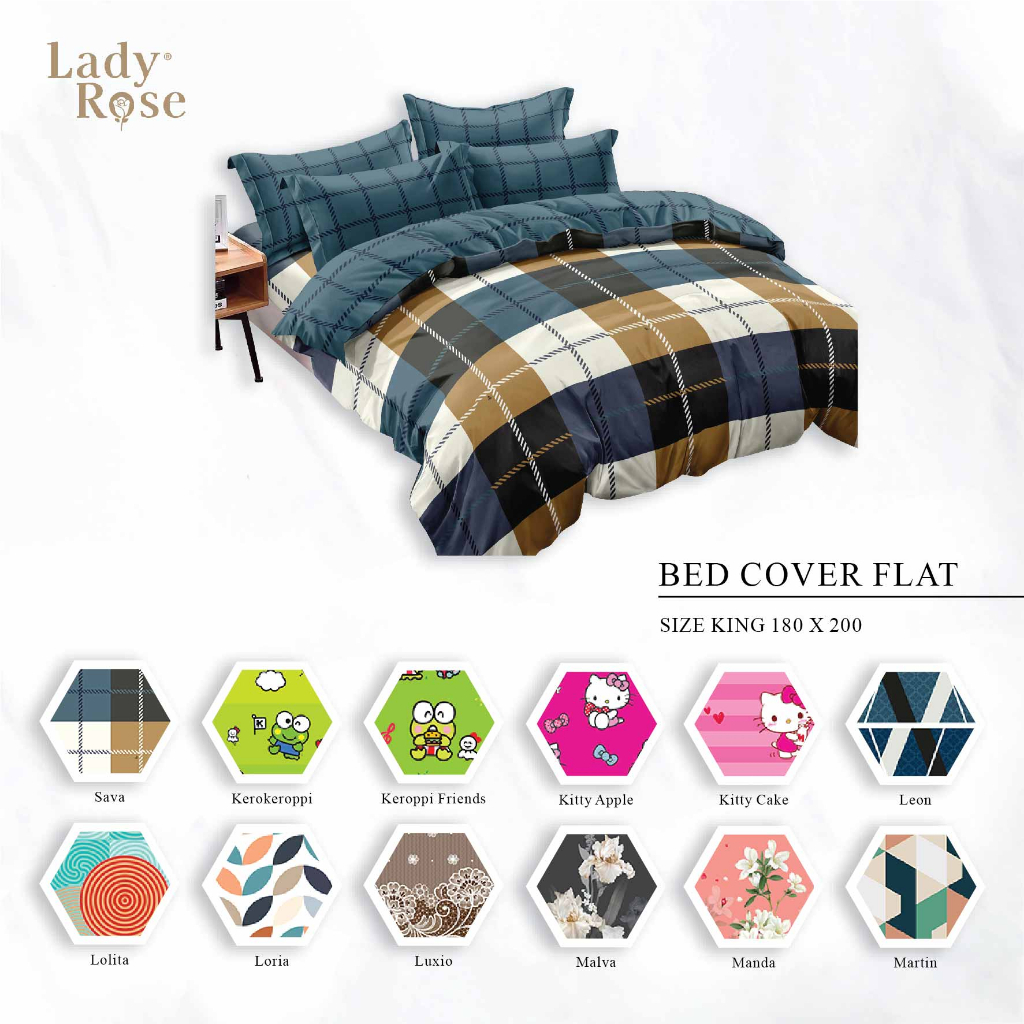 Jual IJNC Lady Rose - Bed Cover Set King 180x200 Tinggi 20 Fitted ...
