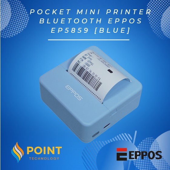 Jual Pocket Mini Printer Bluetooth EPPOS EP5859 [Blue] Cetak Struk ...
