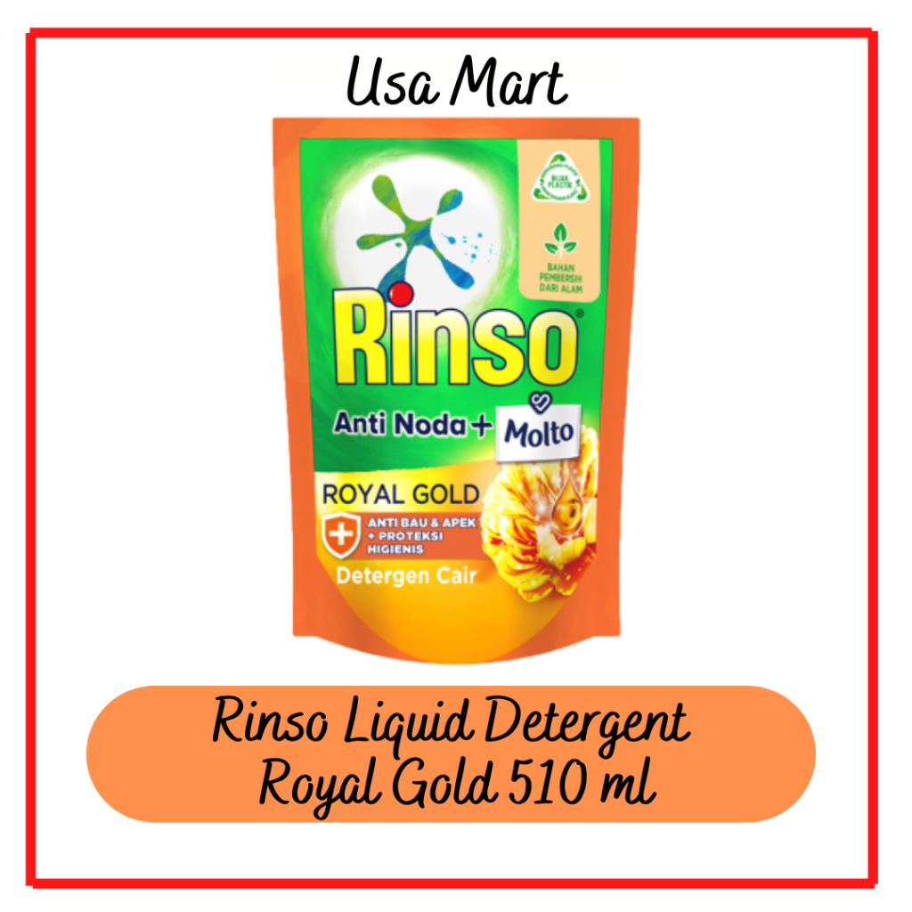 Jual RINSO Liquid Detergent Royal Gold 510 ml | Shopee Indonesia