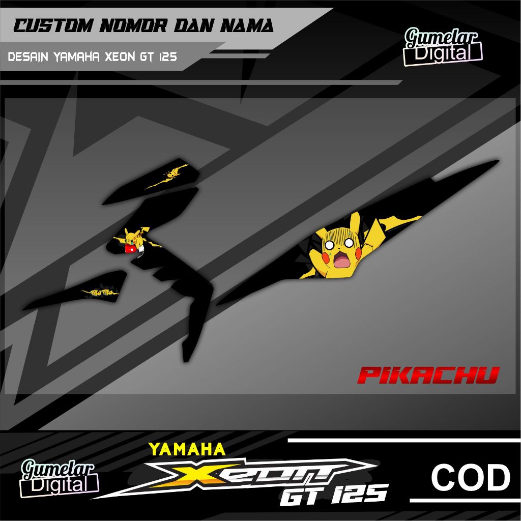 Jual STRIPPING SIMPEL YAMAHA XEON GT 125 PIKACHU POKEMON SUDAH DI ...