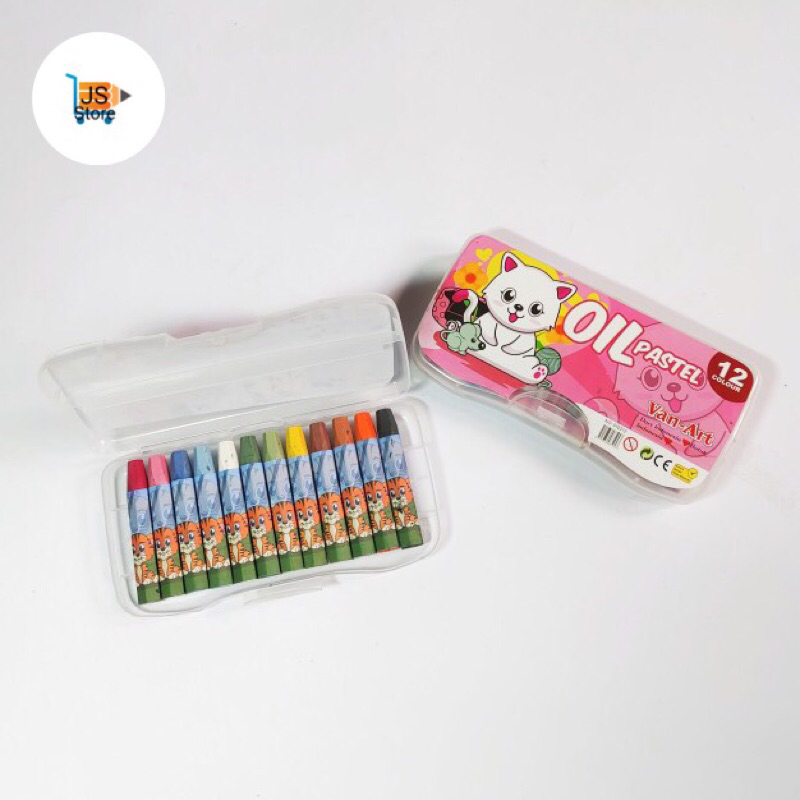 Jual Krayon 12 Warna Fancy Karakter Binatang / Krayon 12 Warna Van-Art ...