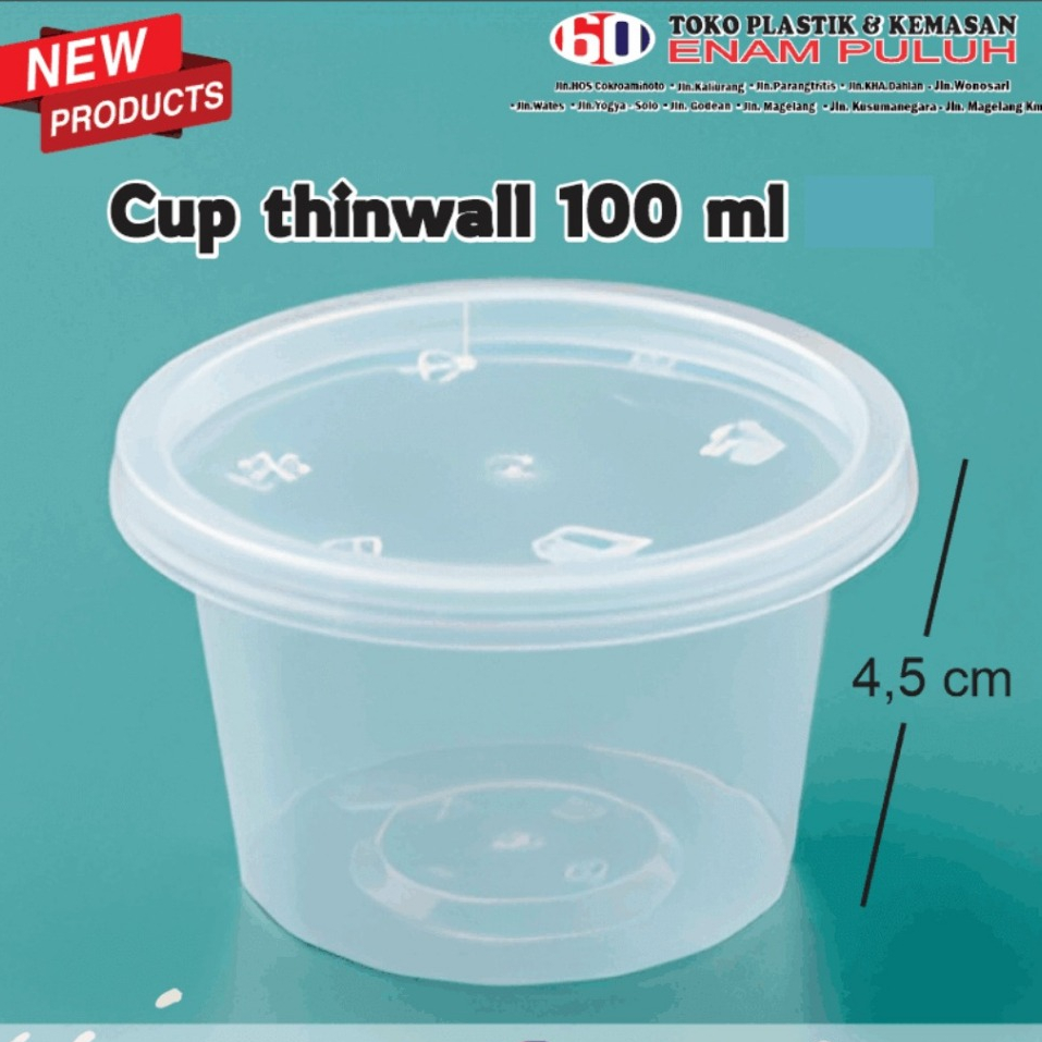 Jual Cup Puding 100 ml Thinwall Gelas Cup + Tutup / Cup Agar / Cup Puding / Cup Dessert 100ml ...