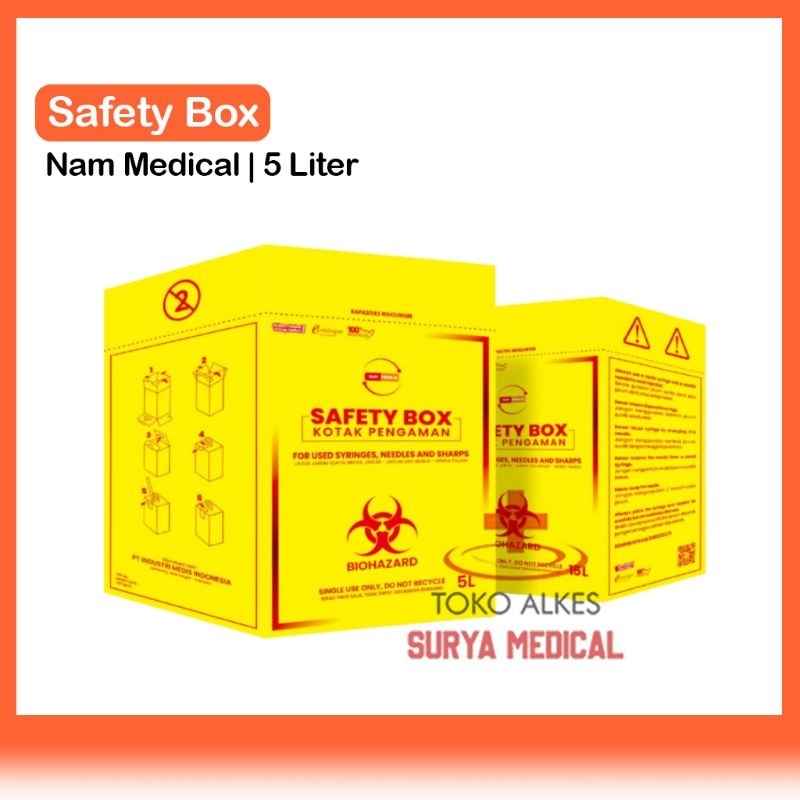 Jual Safety Box 5L | Tempat Limbah Medis | Kardus Sampah Medis Biohazard | Shopee Indonesia