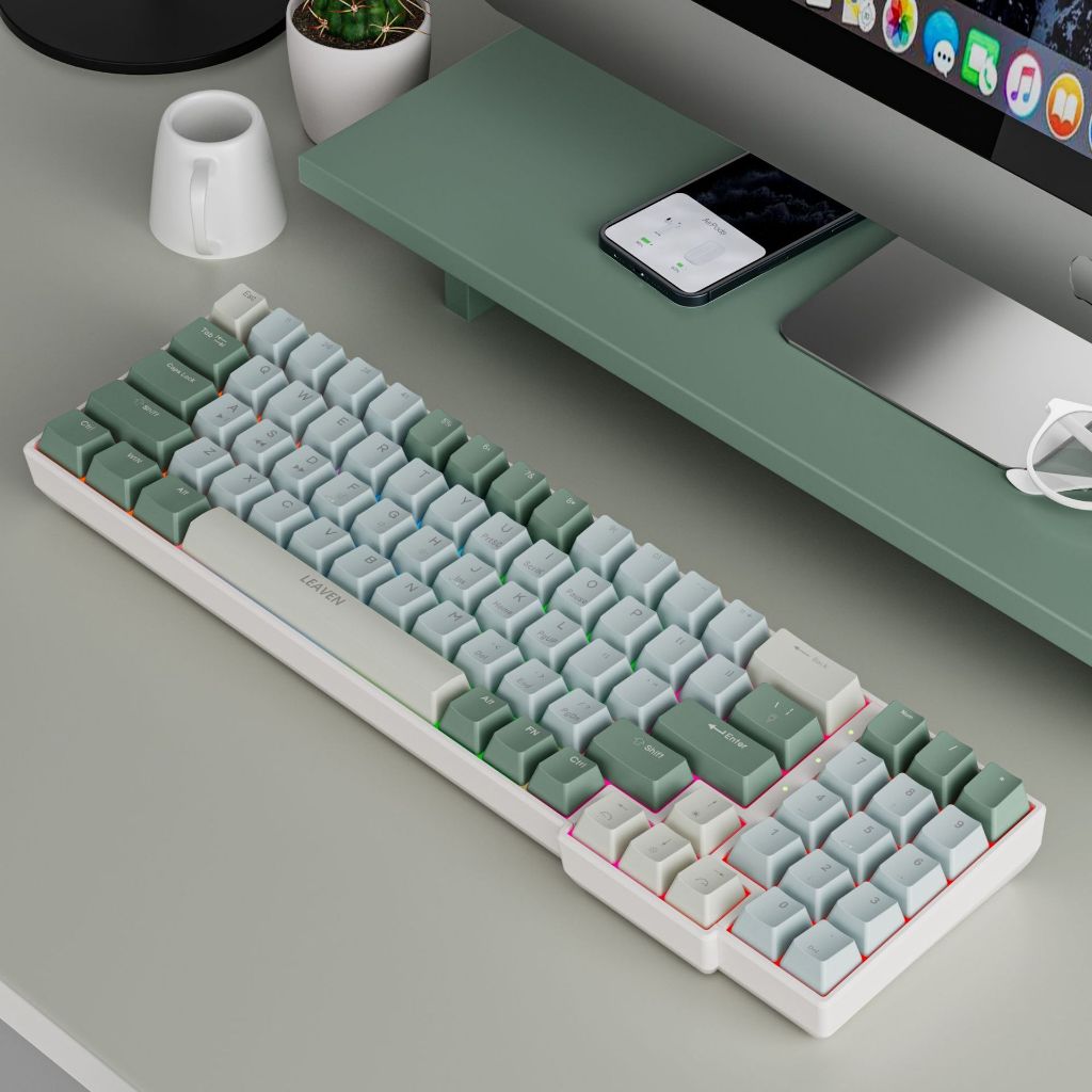 Jual LEAVEN K780 Mechanical Wired Keyboard ( 78 keys ) - Hotswap 75% ...