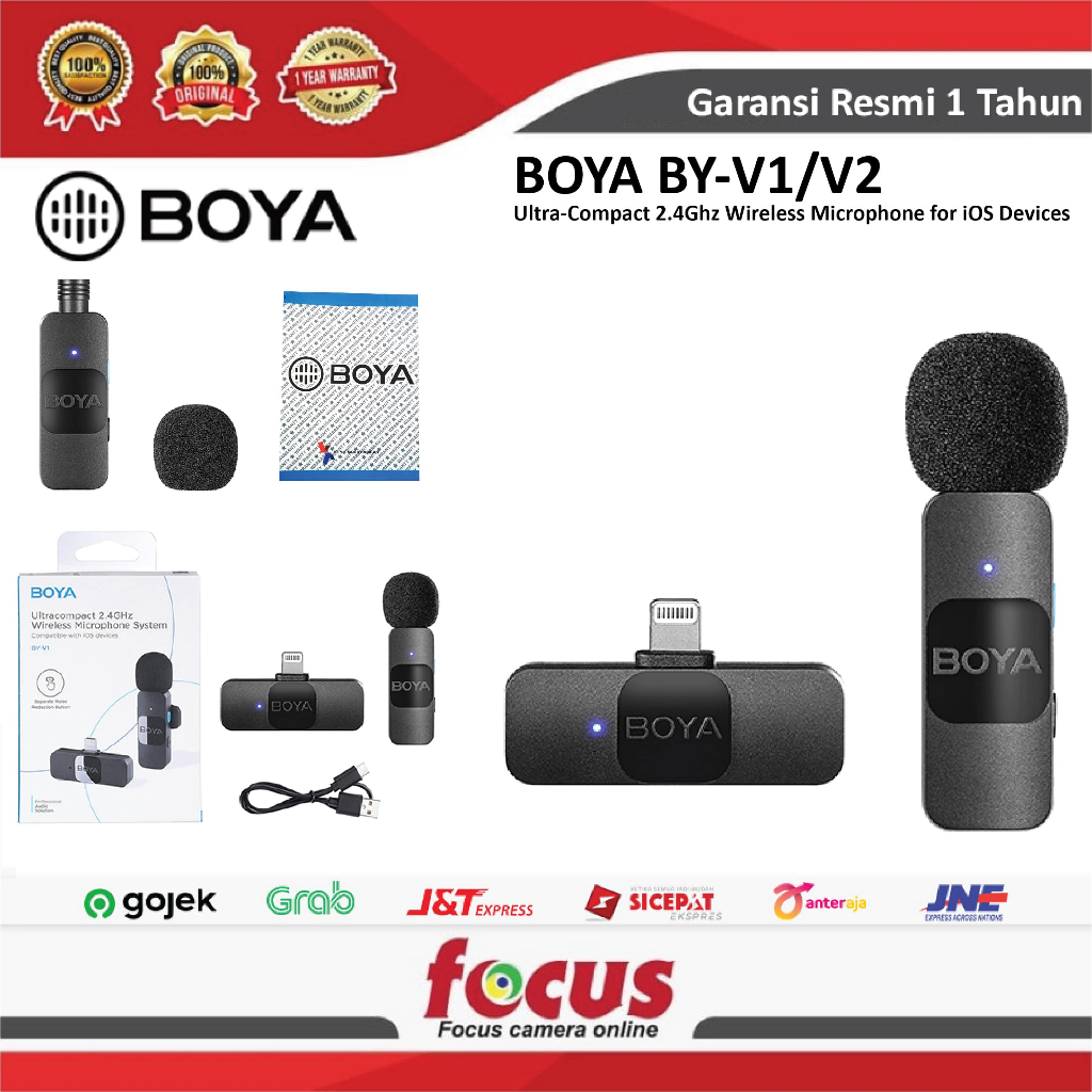 Jual Boya BY-V1/V2 Ultra-Compact 2.4Ghz Wireless Microphone for iOS ...