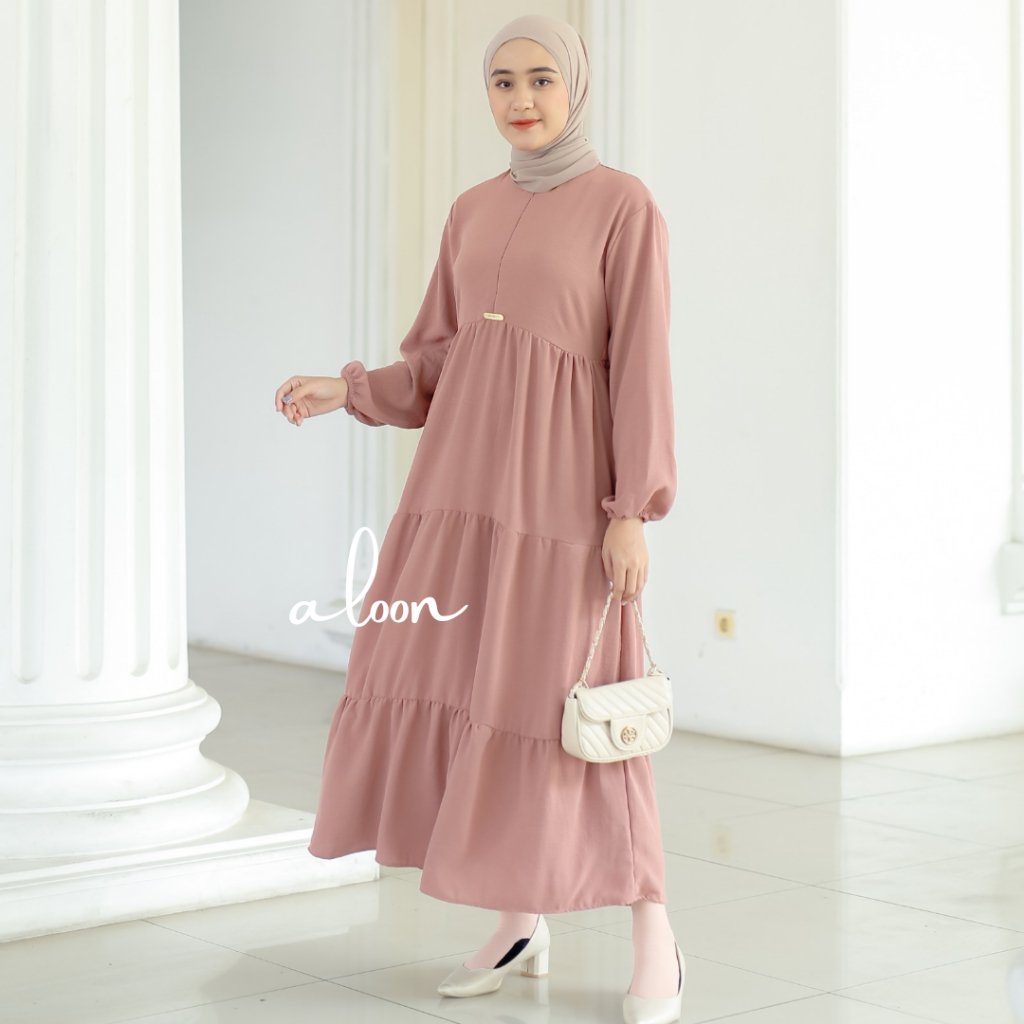 Jual Mila Gamis Rempel Susun Crinkle Airflow Busui Friendly – Dress ...