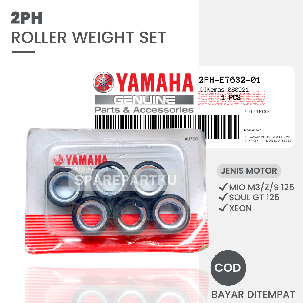 Jual 2PH ROLLER SET MIO M3 / ROLLER STANDAR MIO Z / ROLLER CVT YAMAHA ...