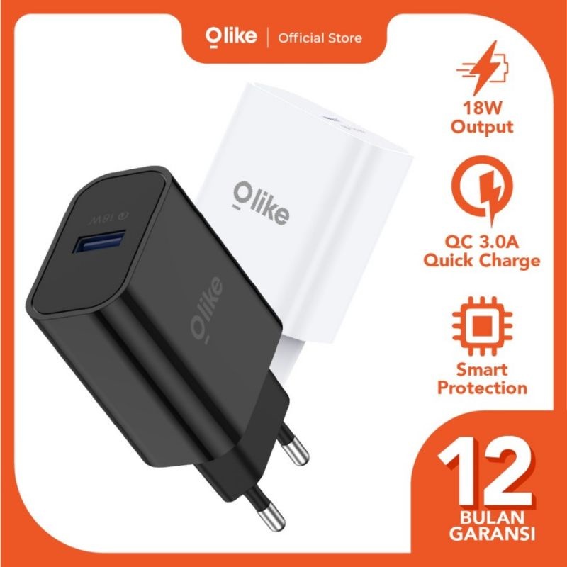 Jual OLIKE C304 Adaptor 18W Kepala Charger Fast Charging USB Adapter ...