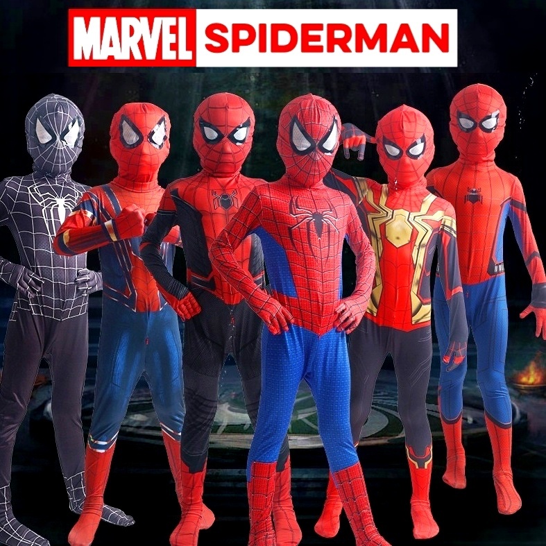 Jual Spiderman Cosplay Party Kostum Anak Amazing Costume Anak Halloween Baju + Topeng | Shopee ...
