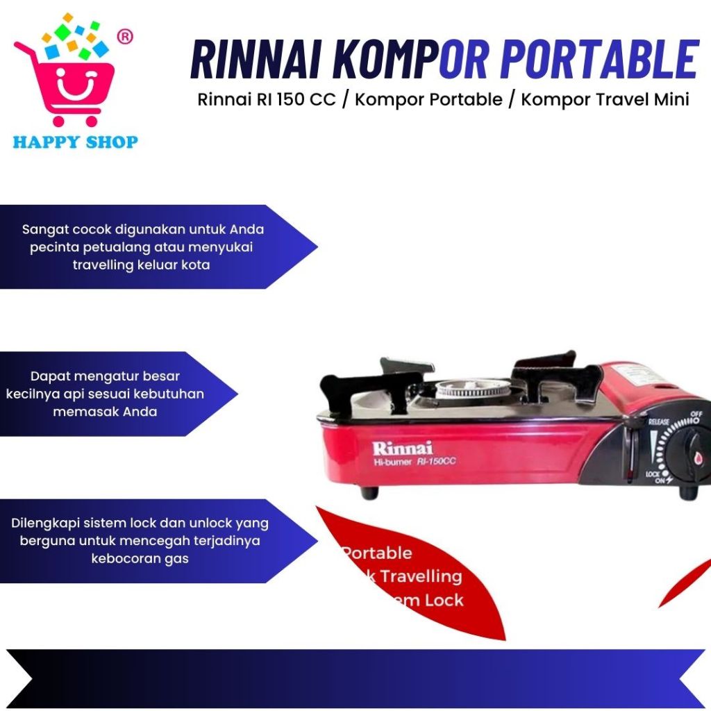Jual Rinnai RI 150 CC Kompor Portable Gas Tabung / Kompor Travel Mini ...