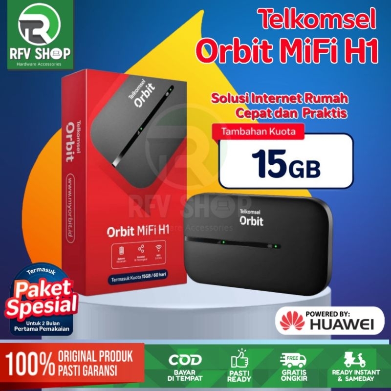 Jual Telkomsel Modem Orbit MiFi H1 Portable WiFi 4G Free 15GB Data ...