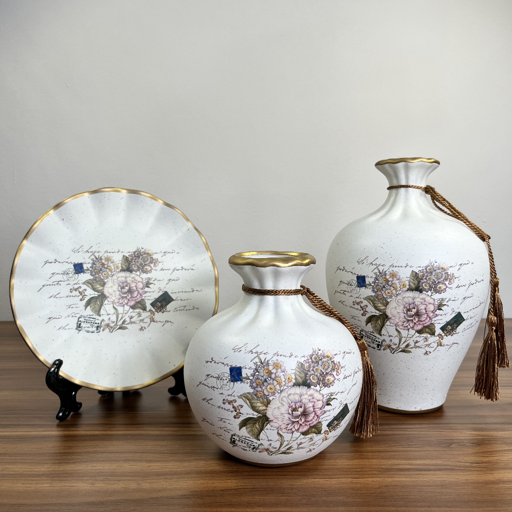 Jual Dekorasi Eropa Retro Set 3 PCS - Pajangan Hiasan 3IN1 Decor / Vas ...